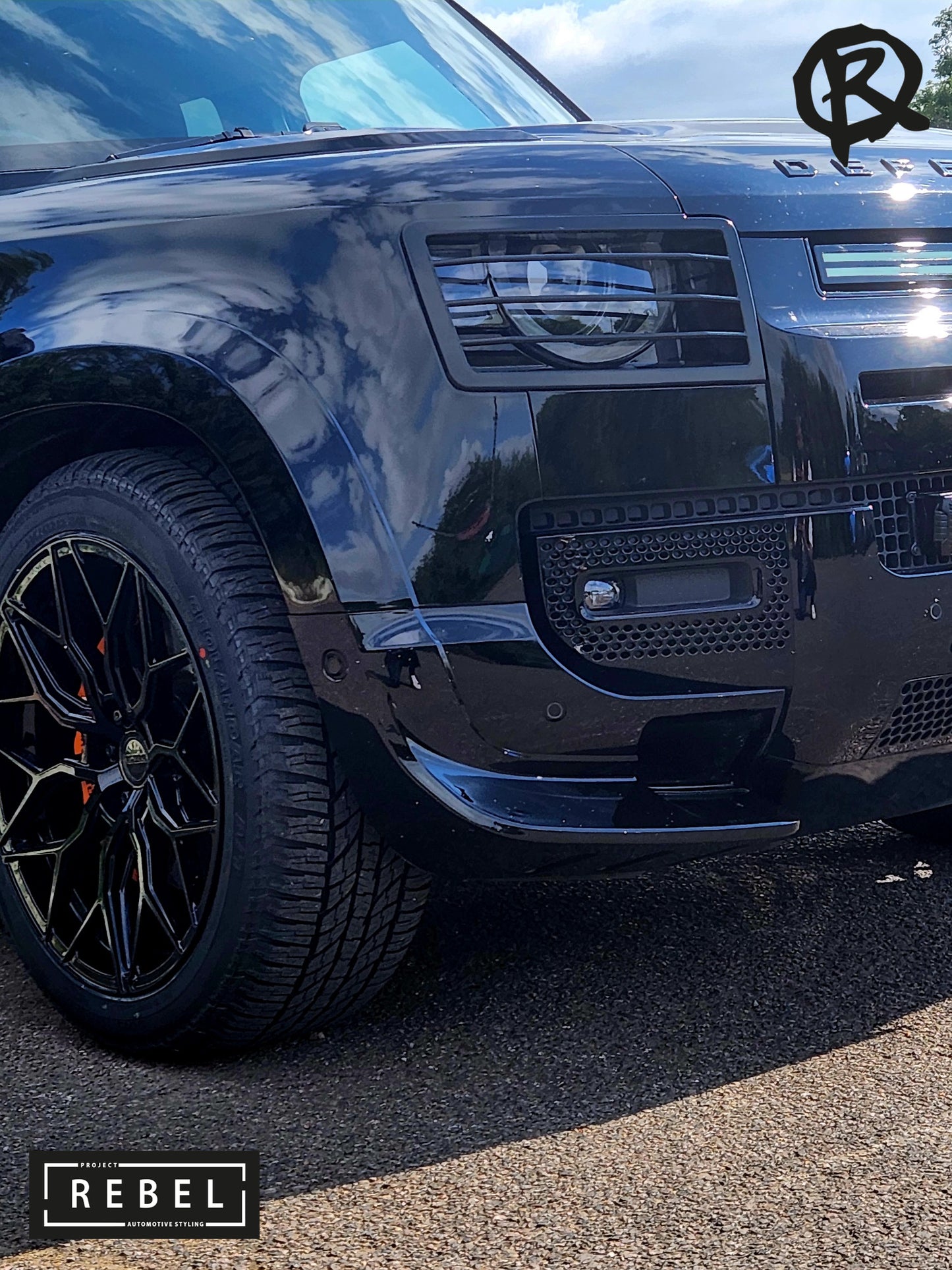 Defender L663 6 Piece Gloss Black Styling Pack - Front Canards, Side ...