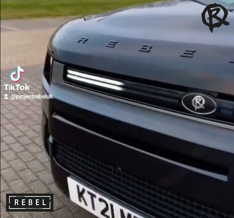 Defender L663 Front Grill LED Dynamic Light - Gloss Black Casing ...